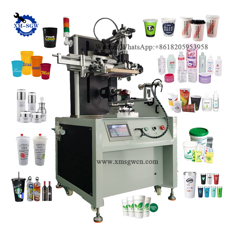 Cup Multi Color Bottle Screen Printing Machine With Color Registration ...