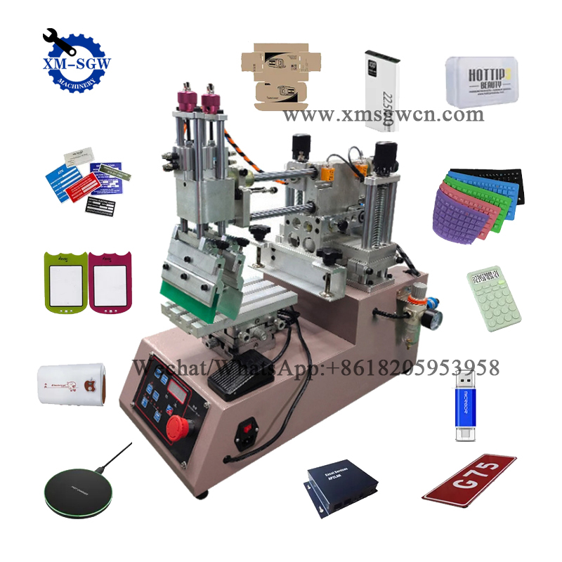 Pneumatic Desktop Small Oblique Arm Flat Screen Printing Machin - Xmsgwcn
