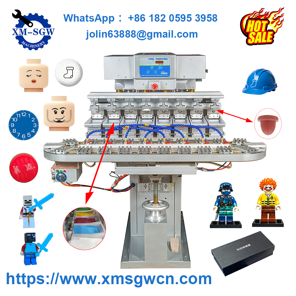 Best Selling 8 Color 360° Rotating Table Pad Printing Machine for Logo ...