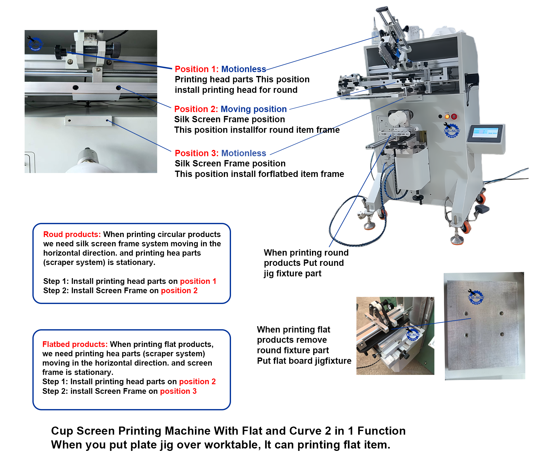 SGW Best Selling Dual Servo Curved Surface Screen Printing Machine ...